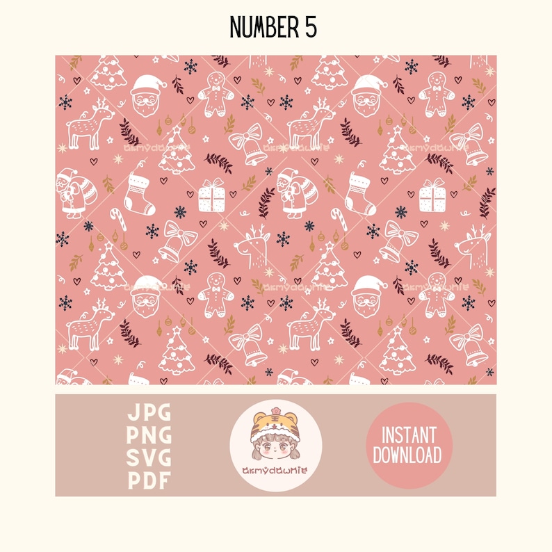 Christmas Holiday Digital Papers, Instant Download Christmas Print ...