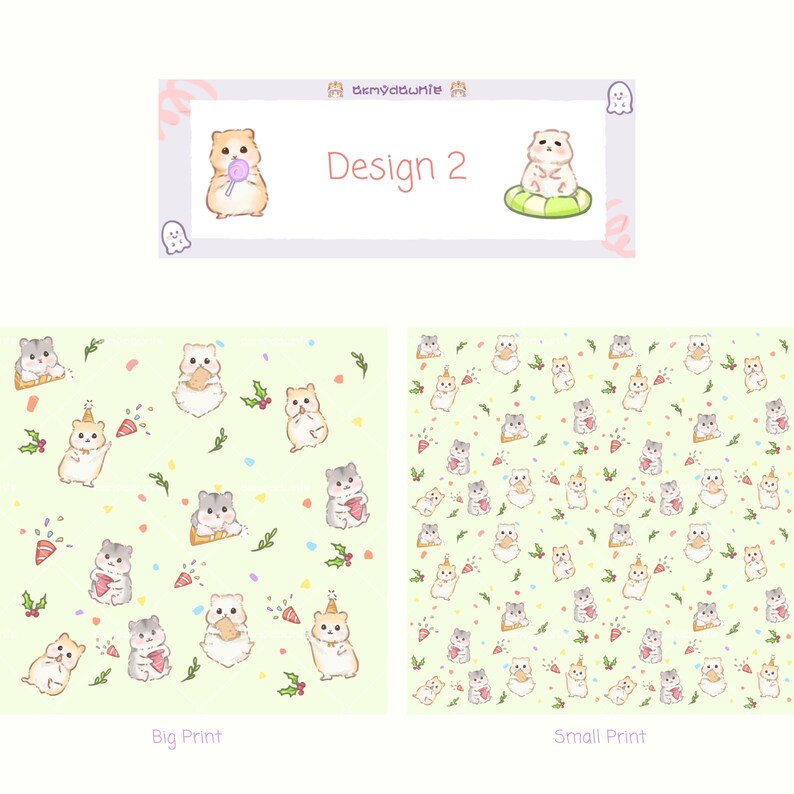 Cute Hamster Digital Art Print Bundle, Printable, Digital Download ...