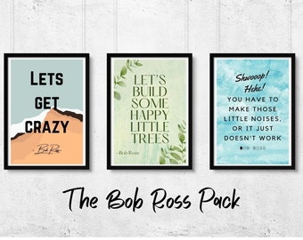 Wall Hangings Bob Ross Typographic Wall Print Bob Ross Printable ...