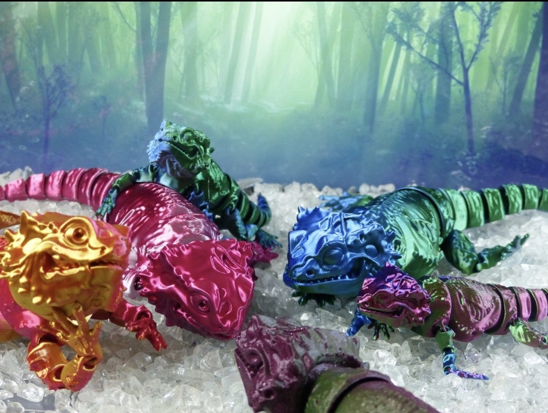 Zombie Bearded Dragon Flexi Fidget Desk Toy Movable Lizard 3D Print ...