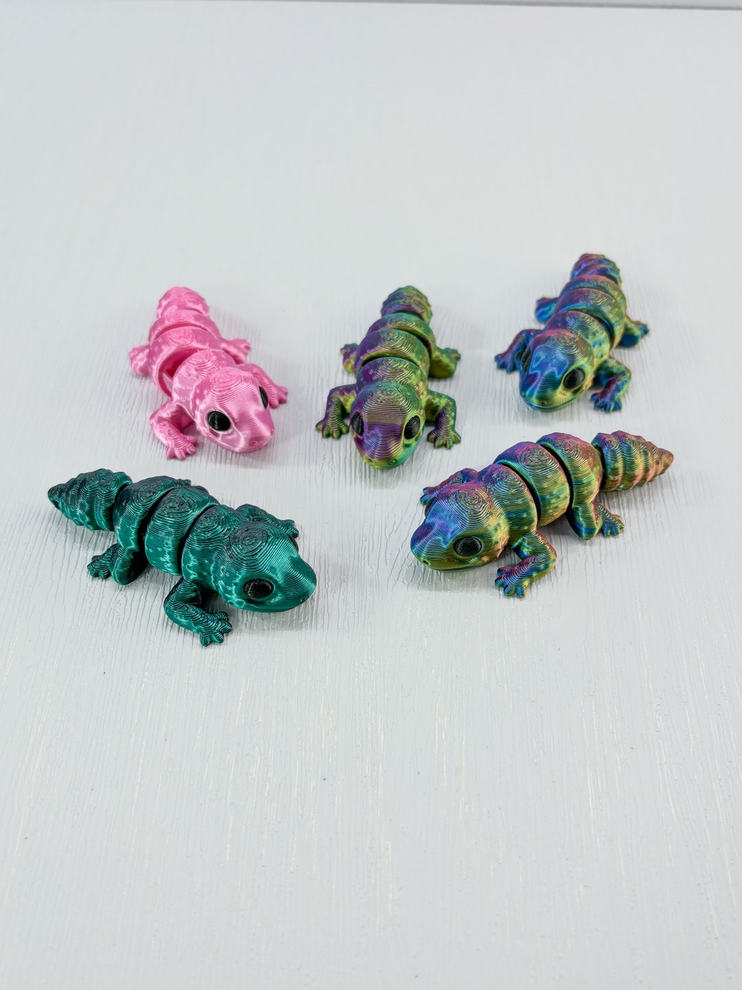 3 Little Geckos - Adorable Baby Gecko - Lifelike Miniature Figurine ...