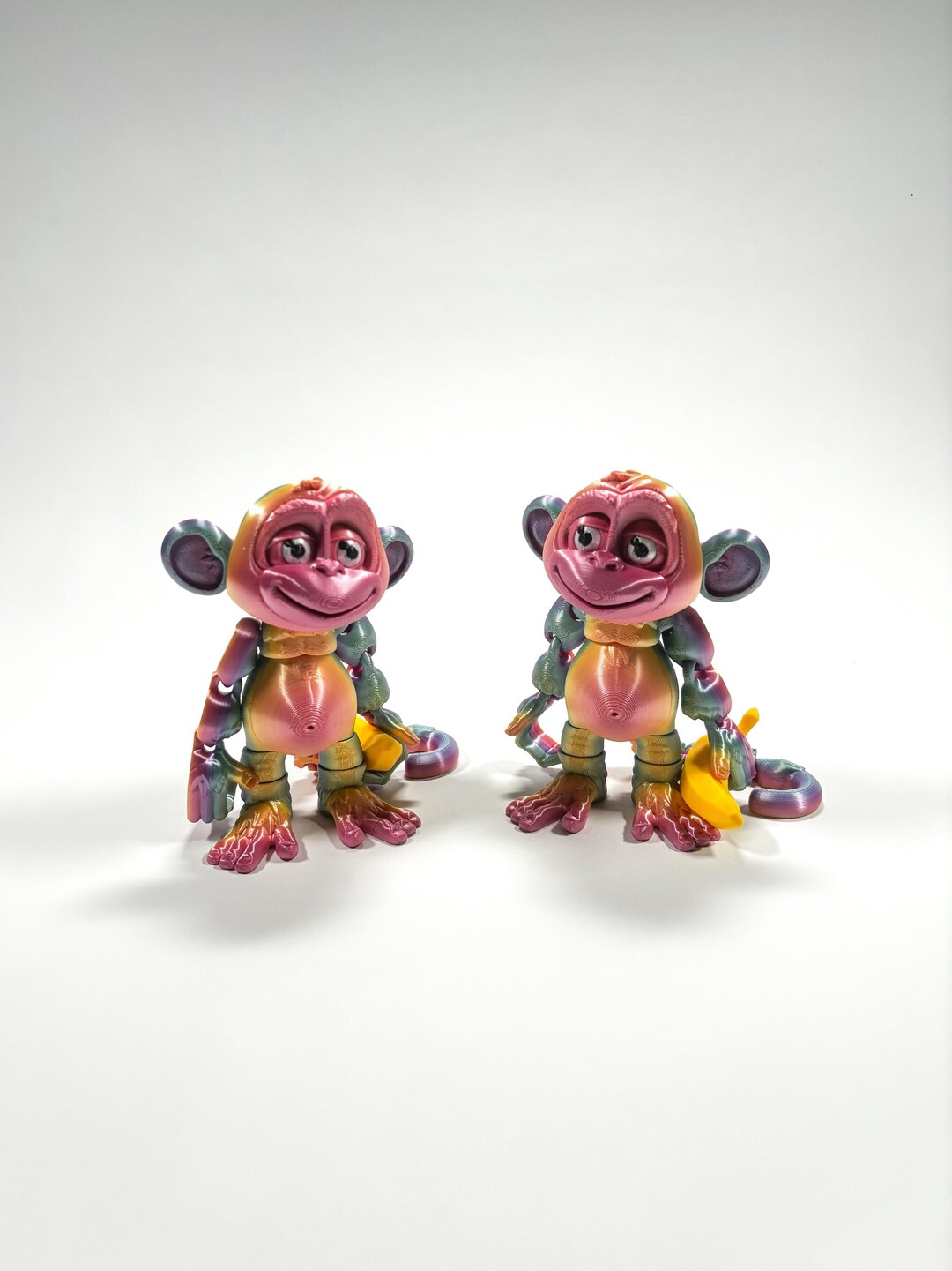 Monkey With Banana Desk Toy Figurine Home Decoration Movable Monkey ...