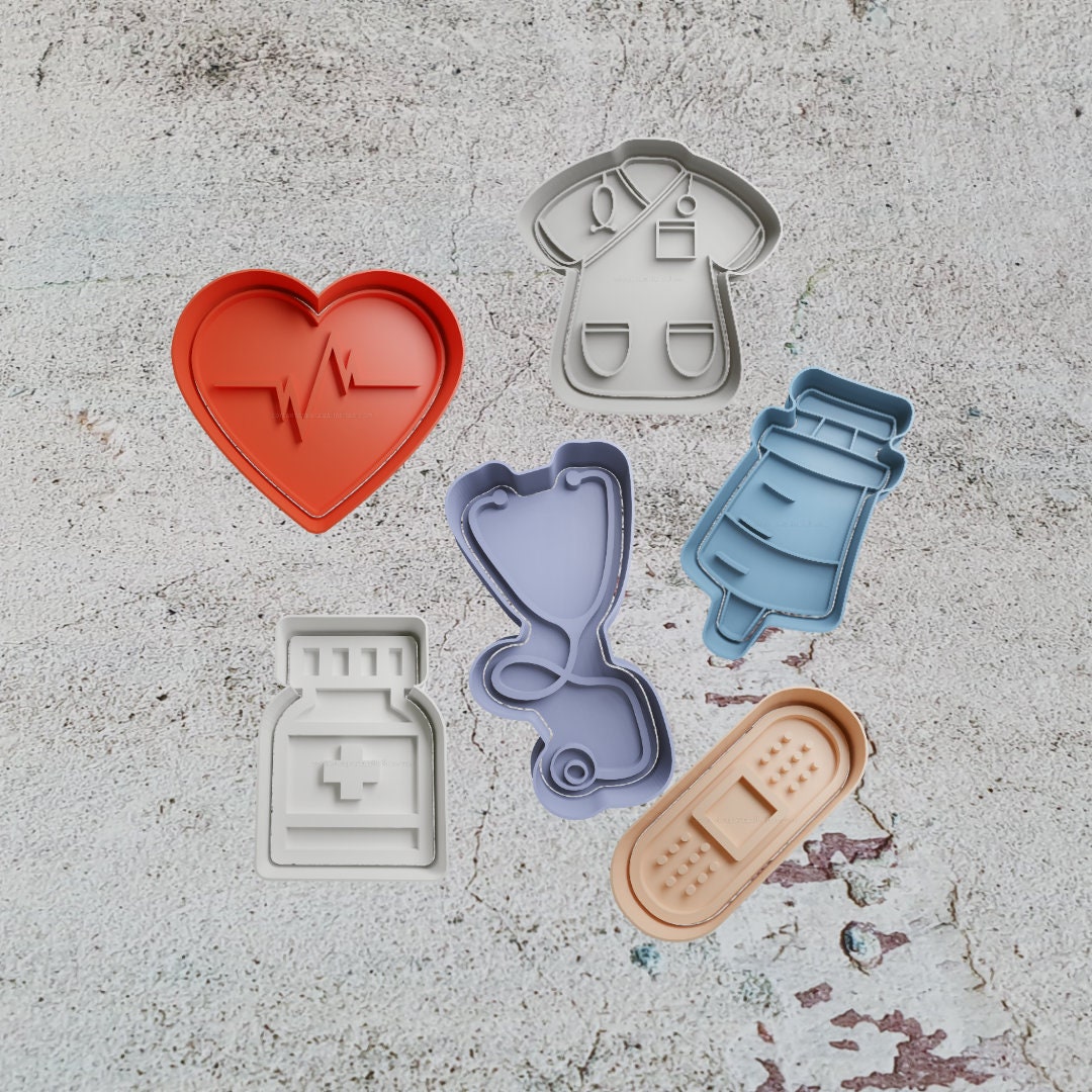 Medicine Cookie Cutter ECG Heart Cookie Cutter Doctor's Coat Plaster ...
