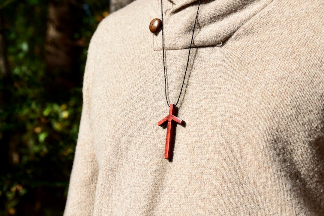 Georgian Orthodox Christian Wooden Cross Necklace - Etsy