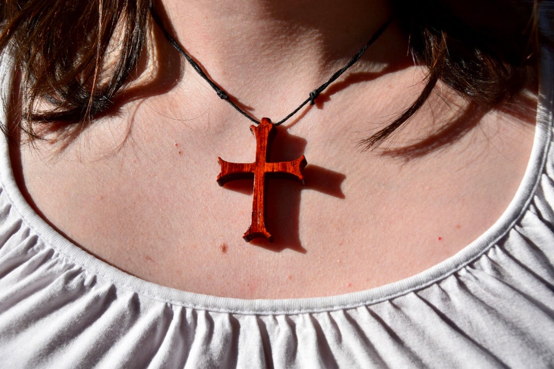 Byzantine Christian Wooden Cross Necklace - Etsy