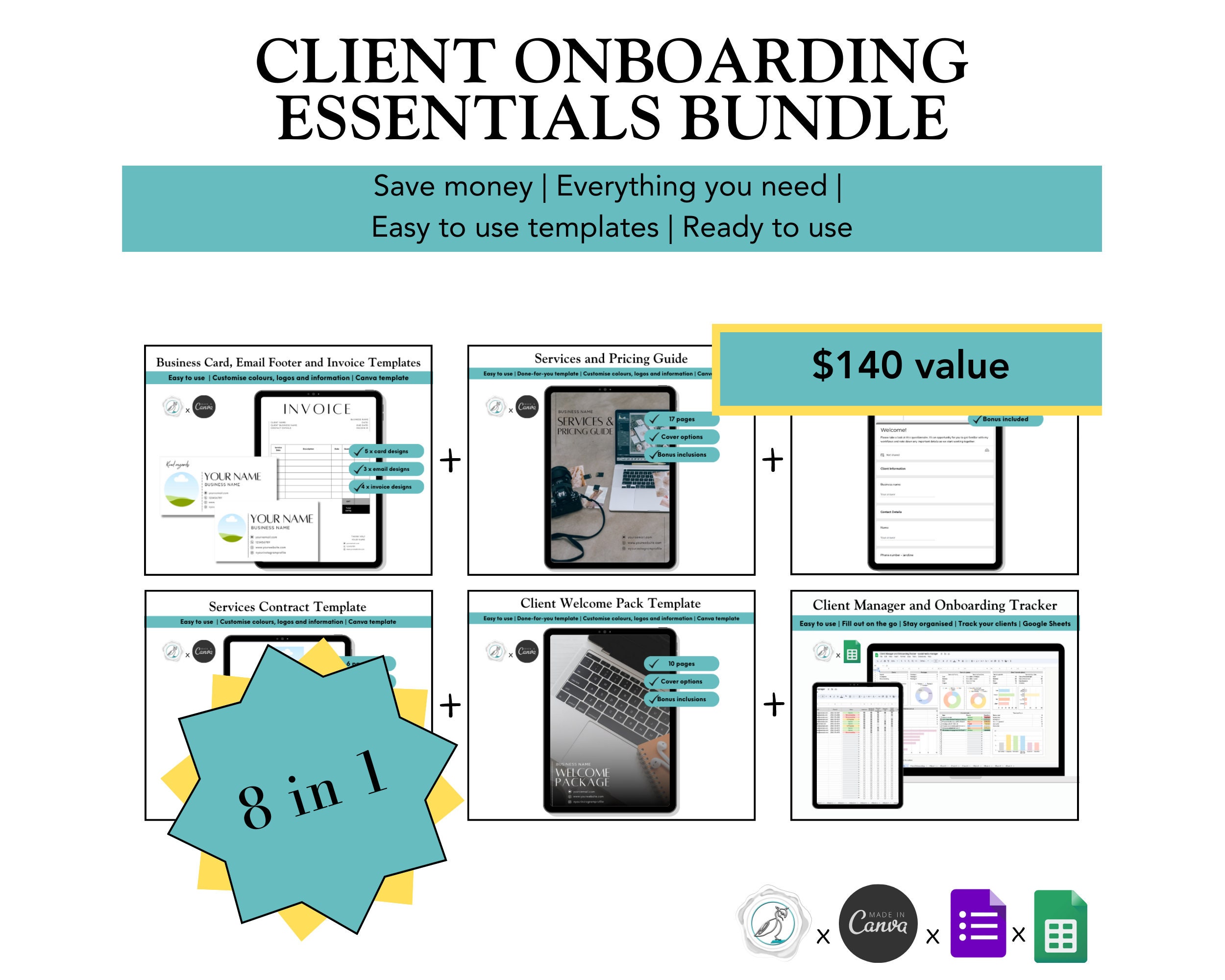 Client Onboarding Essentials Bundle | Social Media Manager | Virtual Assistant | Freelancer ...