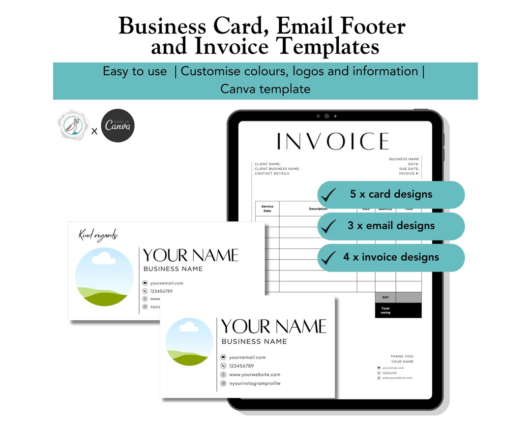 Business Cards, Email Signatures and Invoicing Templates | Business ...