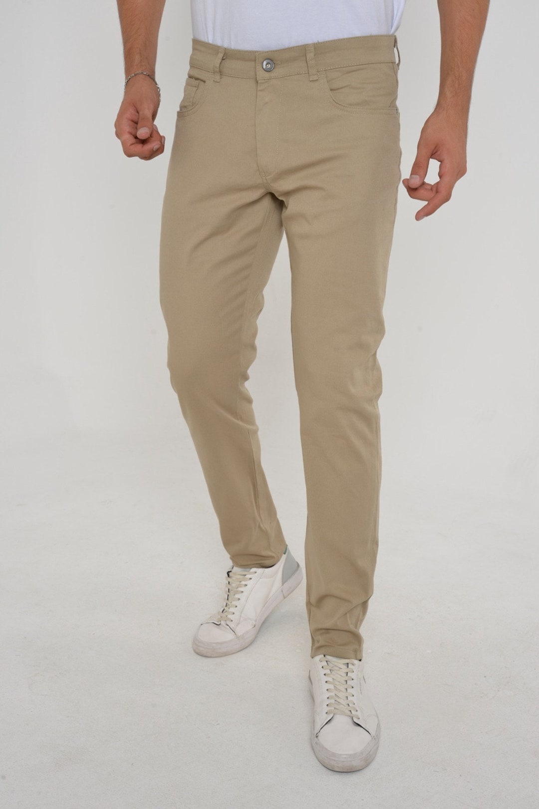 Beige Five Pocket Slim Fit Pants for Men s Cotton Pants Cotton Trousers Gift for Men Men Trousers beige Trouser slim Fit Cotton Pants Etsy