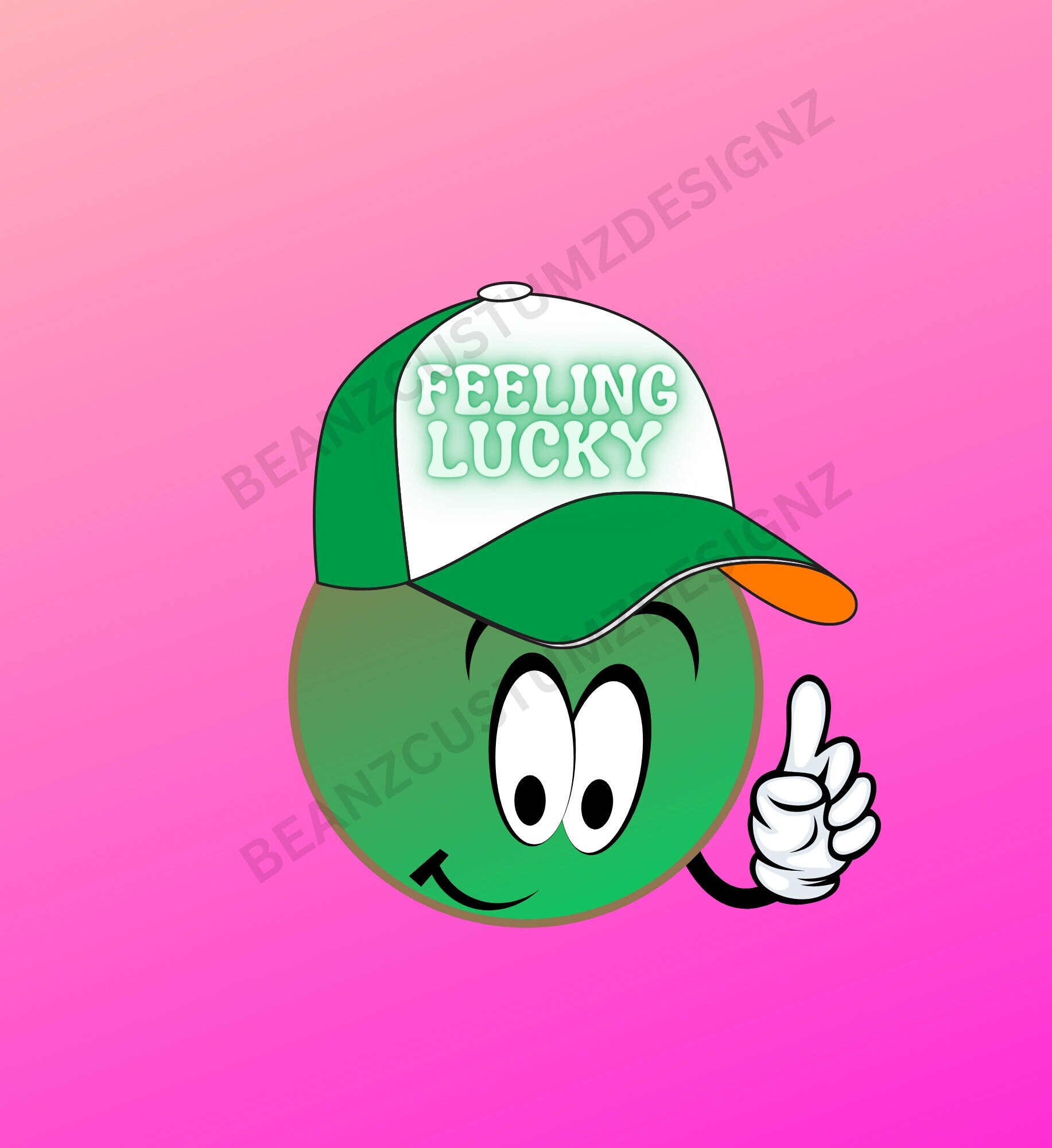 Feeling Lucky PNG, Retro PNG, Smiley Face PNG, Sublimation, Smiley Face ...