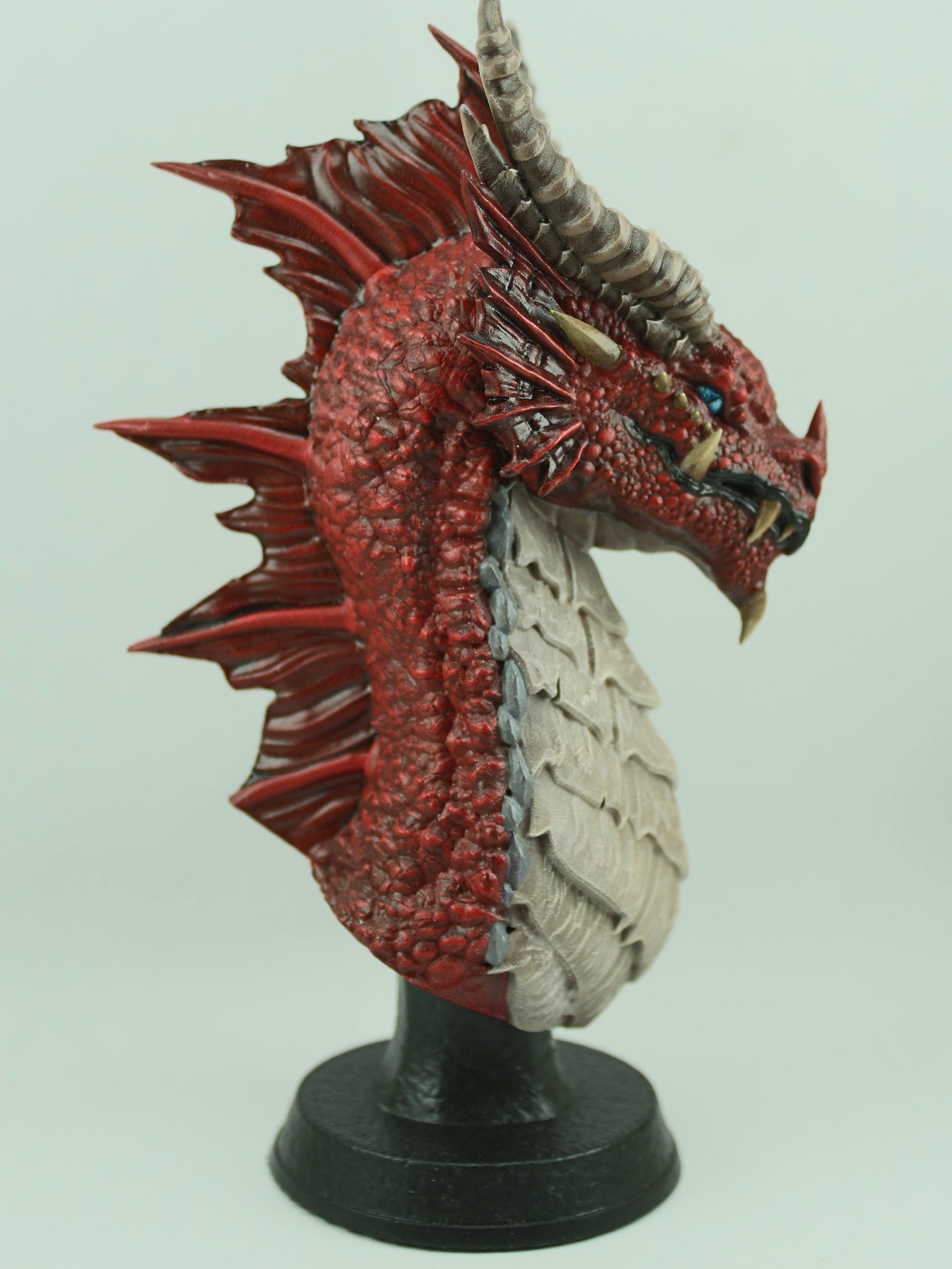 Red Dragon Bust 3D Printed Figurine - Etsy