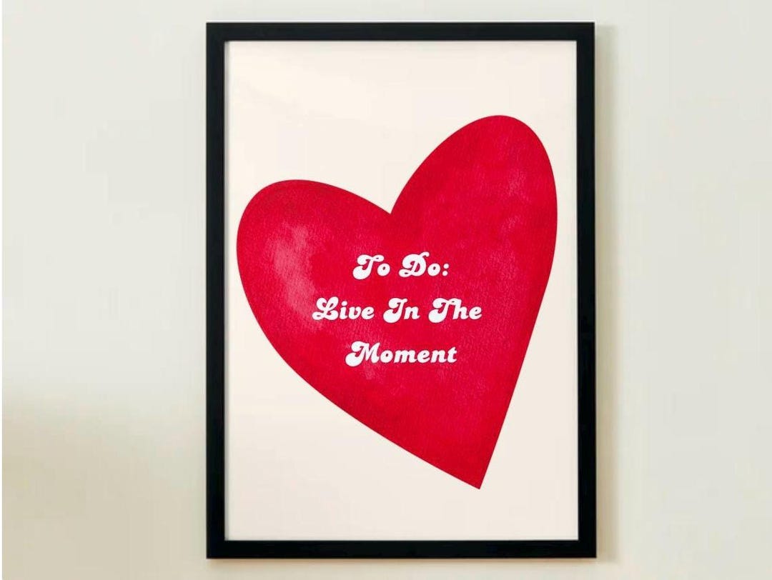 Red Heart Quote Digital Download Wall Print - Etsy