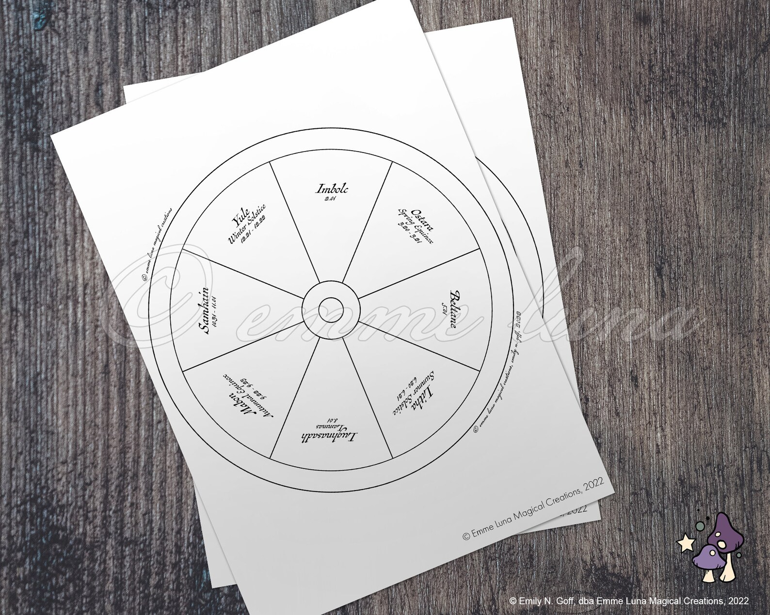 Basic Wheel of the Year Coloring Page: Digital Download - Etsy