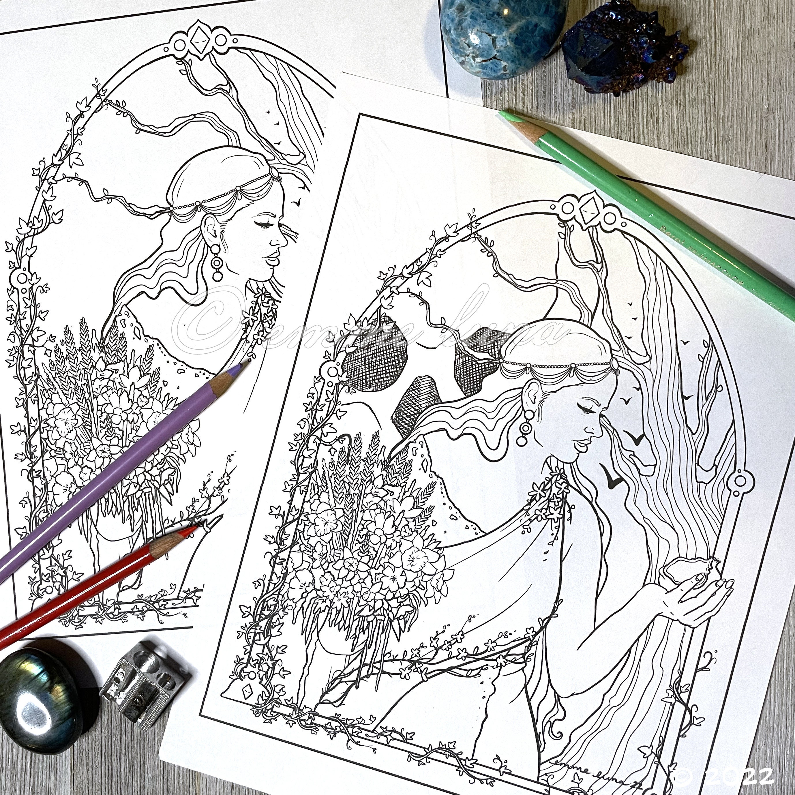Persephone Printable Coloring Page - Etsy Israel