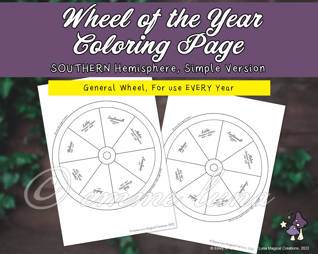 Basic Wheel of the Year Coloring Page: Digital Download, SOUTHERN ...