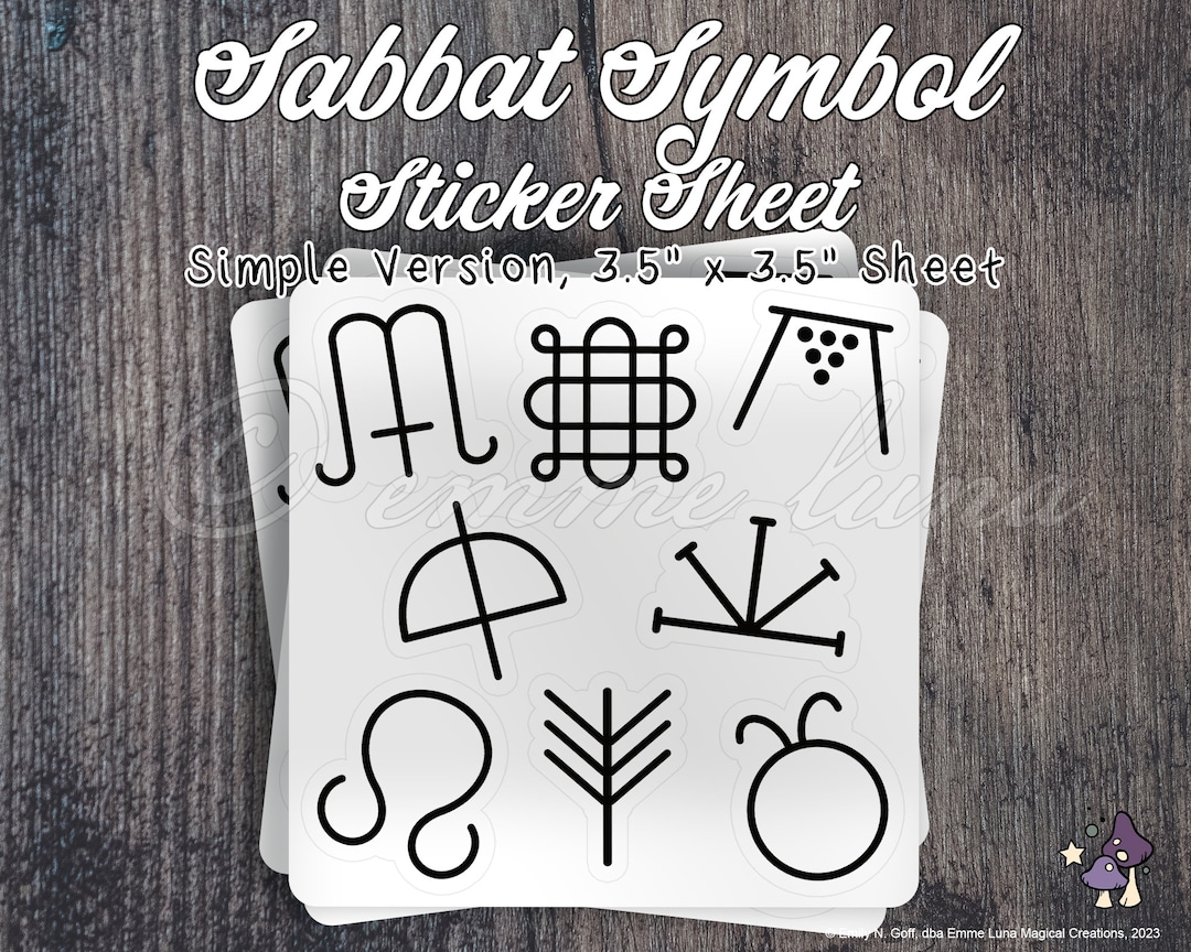 Simple Sabbat Symbol Sticker Sheet - Etsy