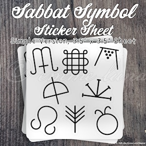 Simple Sabbat Symbol Sticker Sheet - Etsy