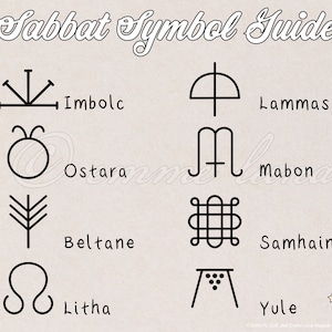 Simple Sabbat Symbol Sticker Sheet - Etsy