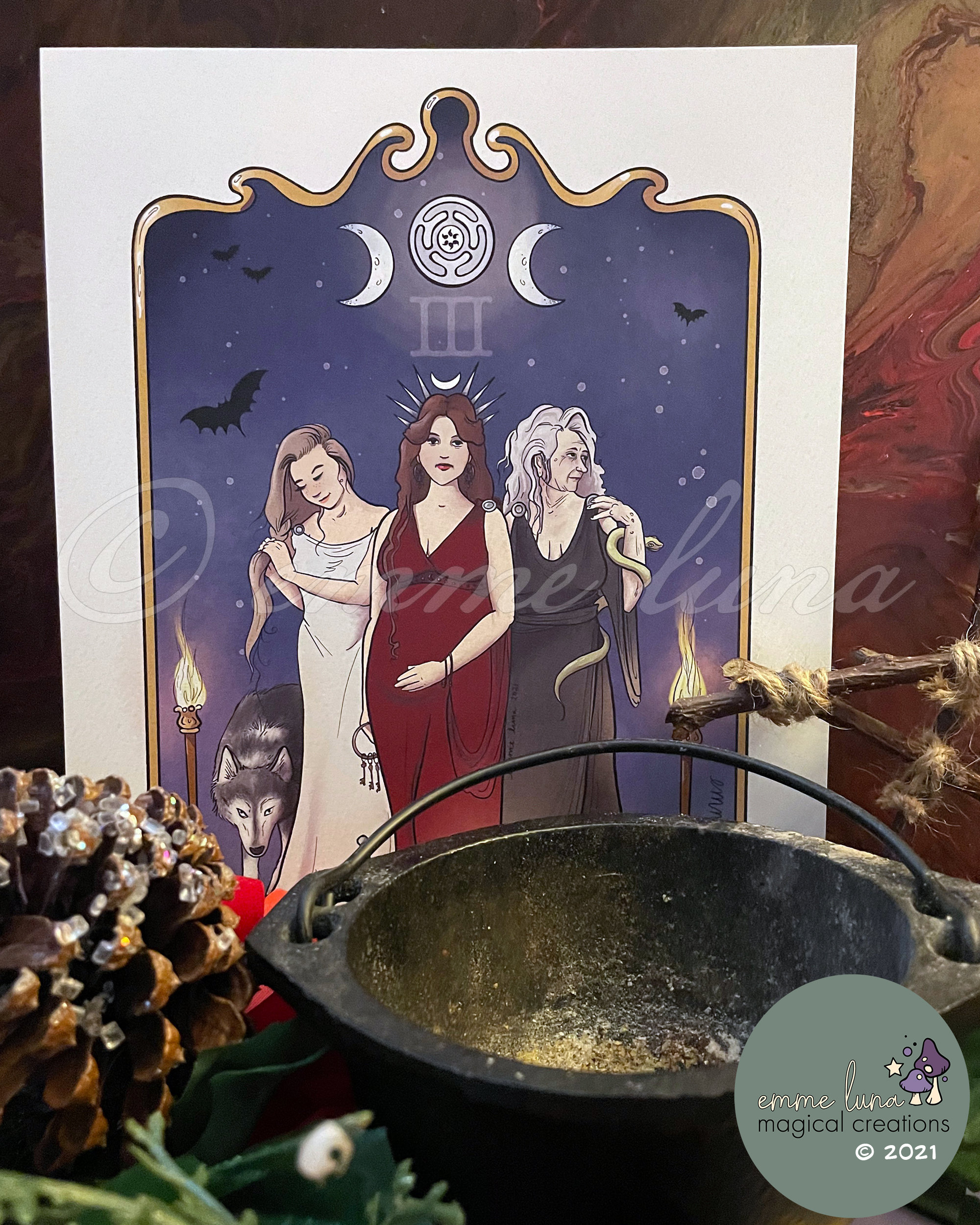 Hecate Maiden Mother Crone 8x10 Art Print | Etsy