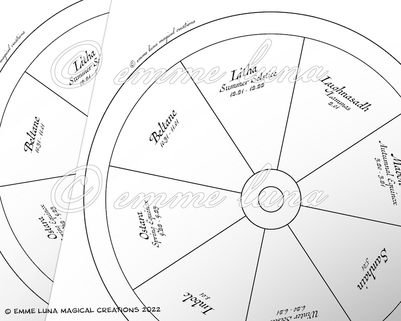 Basic Wheel of the Year Coloring Page: Digital Download - Etsy