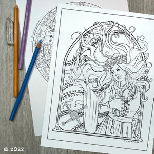 Brigid - Printable Coloring Page - Etsy