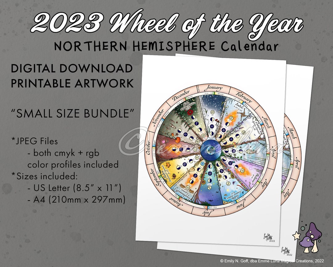2023 Wheel of the Year Calendar NORTHERN HEMISPHERE Digital - Etsy Denmark