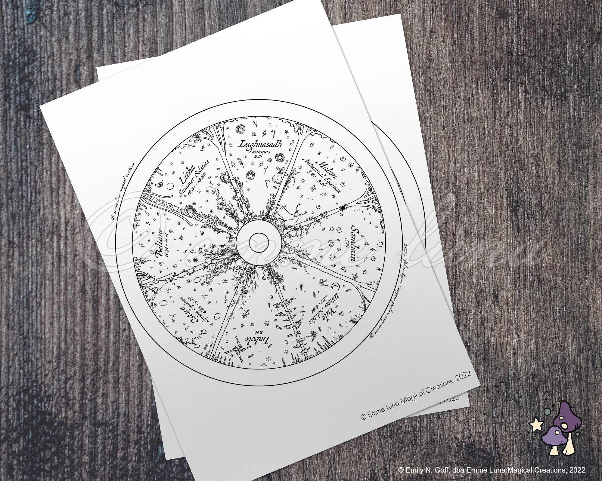 Basic Wheel of the Year Coloring Page: Digital Download - Etsy UK