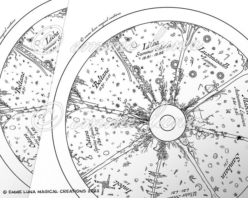 Basic Wheel of the Year Coloring Page: Digital Download - Etsy New Zealand