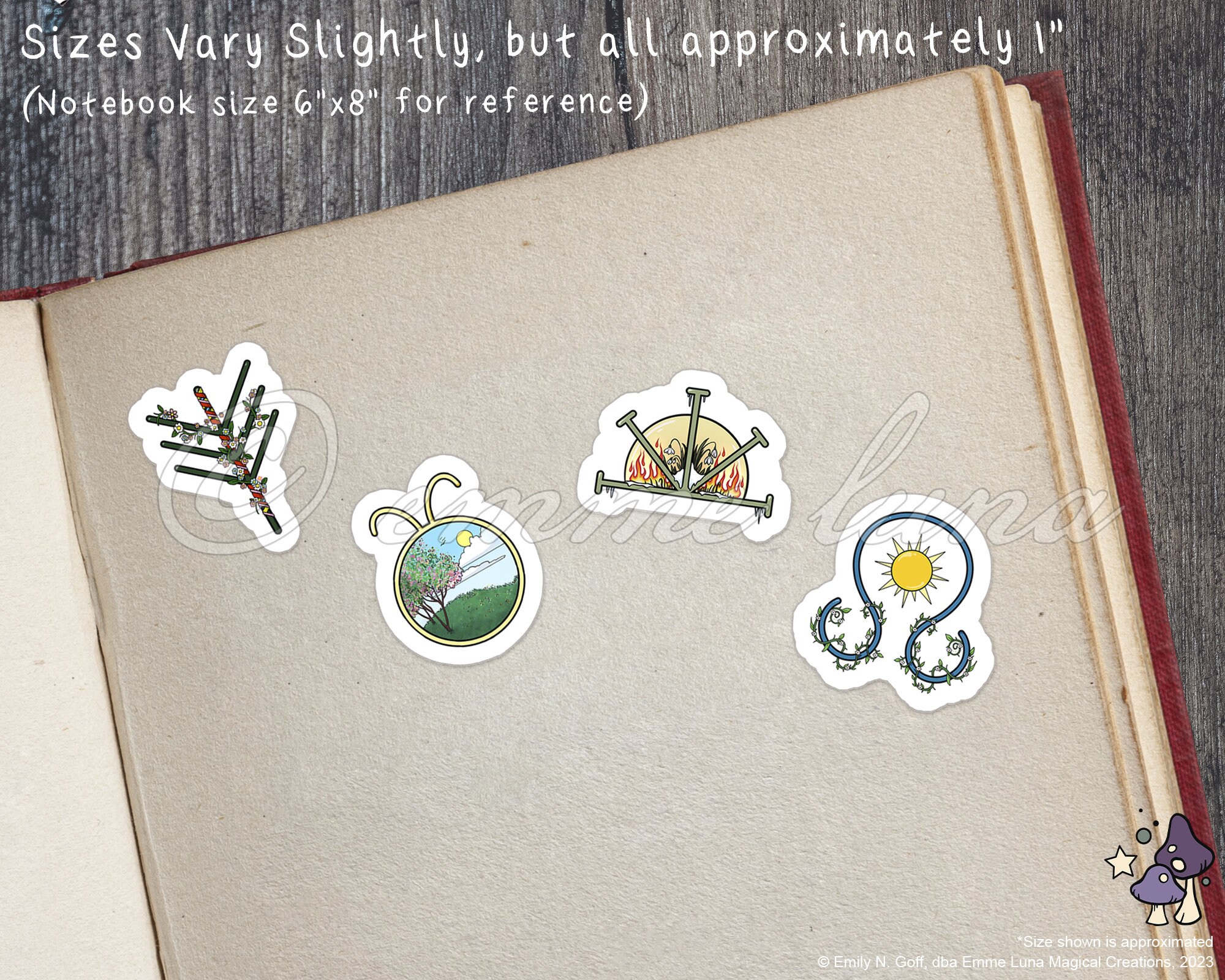 Illustrated Sabbat Symbol Sticker Sheet - Etsy