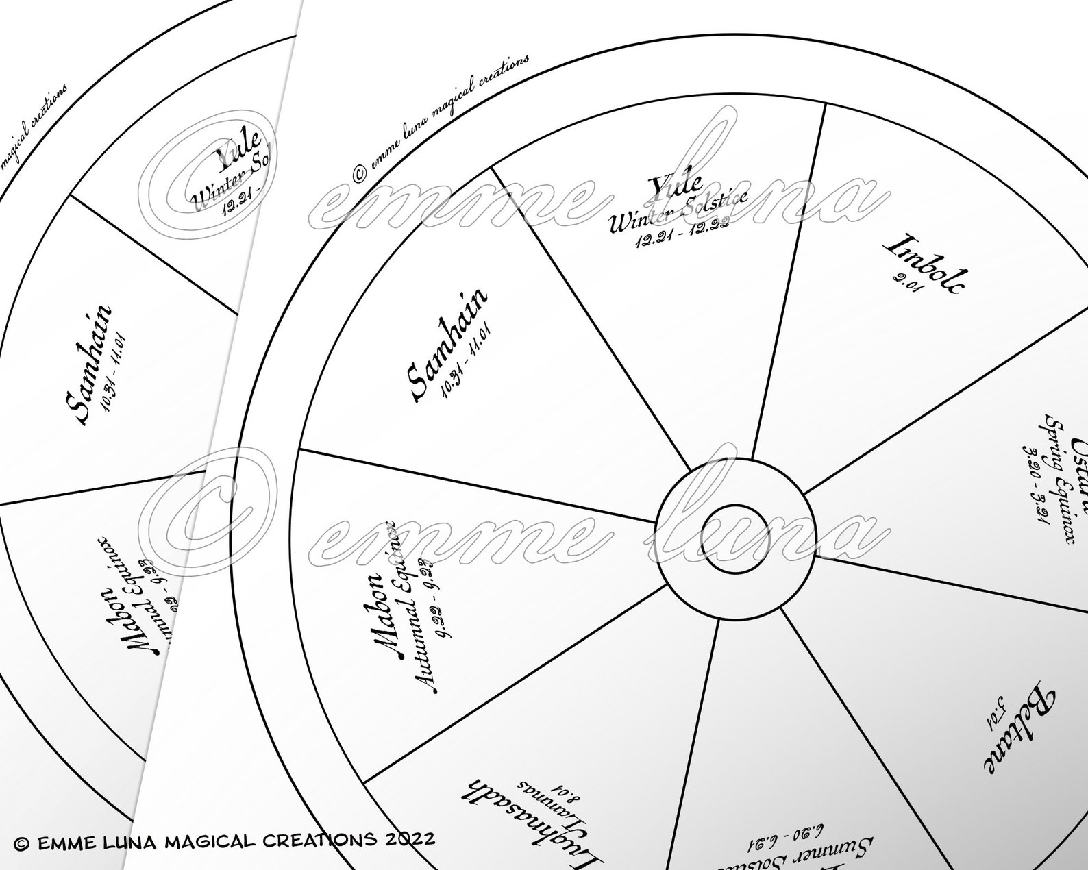 Basic Wheel of the Year Coloring Page: Digital Download - Etsy