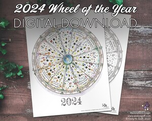 Pagan Wheel of the Year Poster Printable. Wicca Moon Calendar, Witch ...