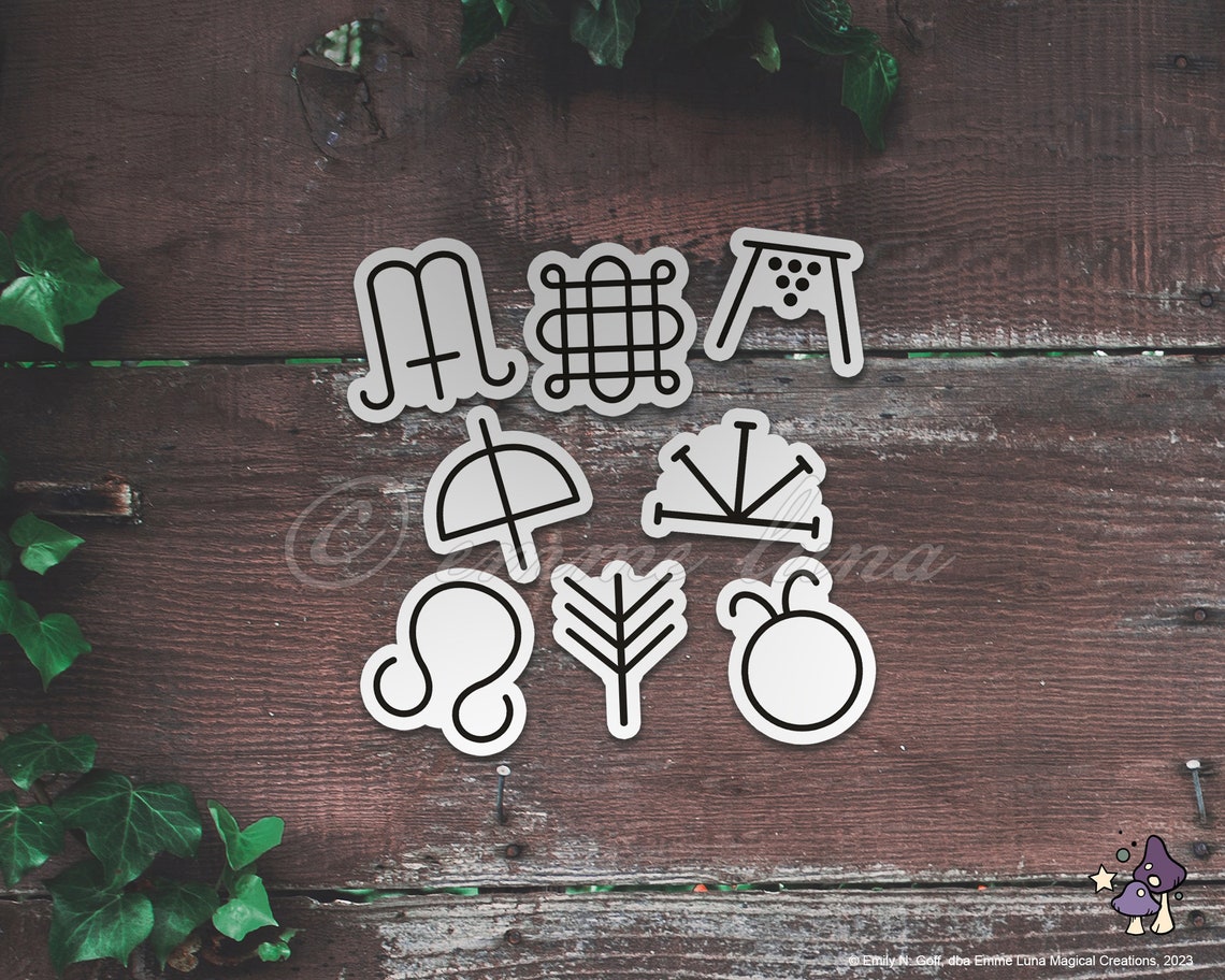 Simple Sabbat Symbol Sticker Sheet - Etsy