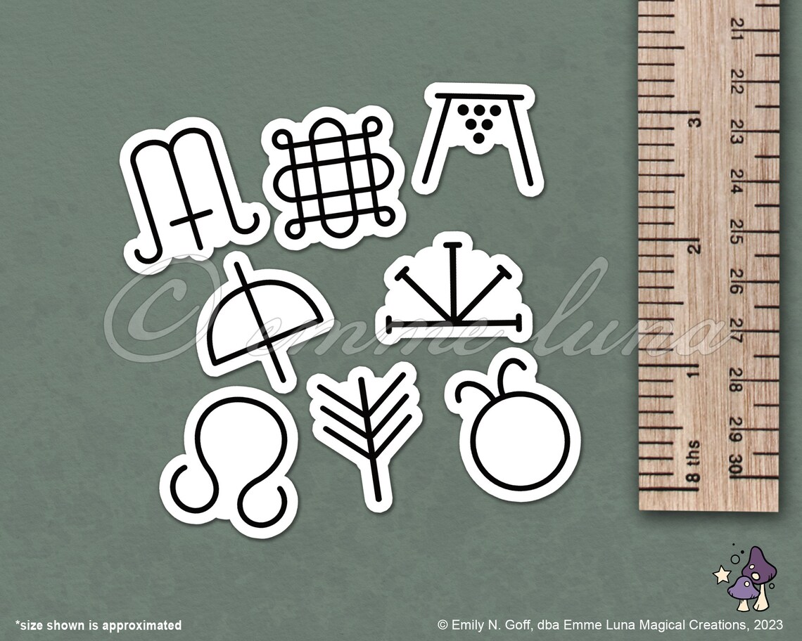 Simple Sabbat Symbol Sticker Sheet - Etsy