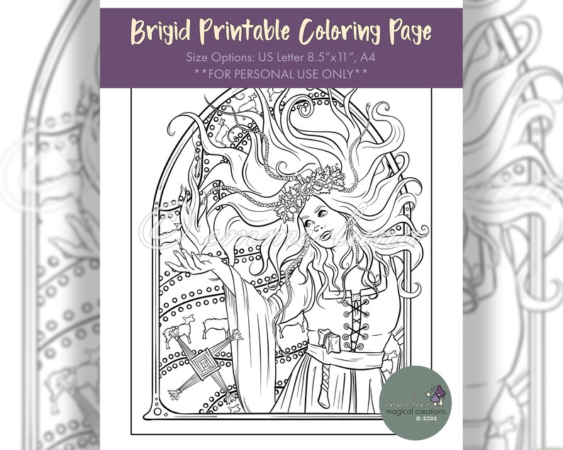 Brigid Printable Coloring Page - Etsy