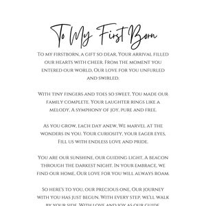 Firstborn Poem, My First Born Poem, Gift for Son Gift for Daughter ...