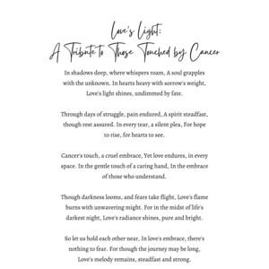 Cancer Poetry: Love's Resilience - Inspirational Tribute - Comforting ...
