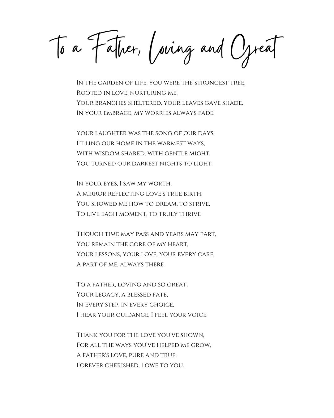 To A Father, Loving and Great Poem ( A Poem for My Father) | Father's ...