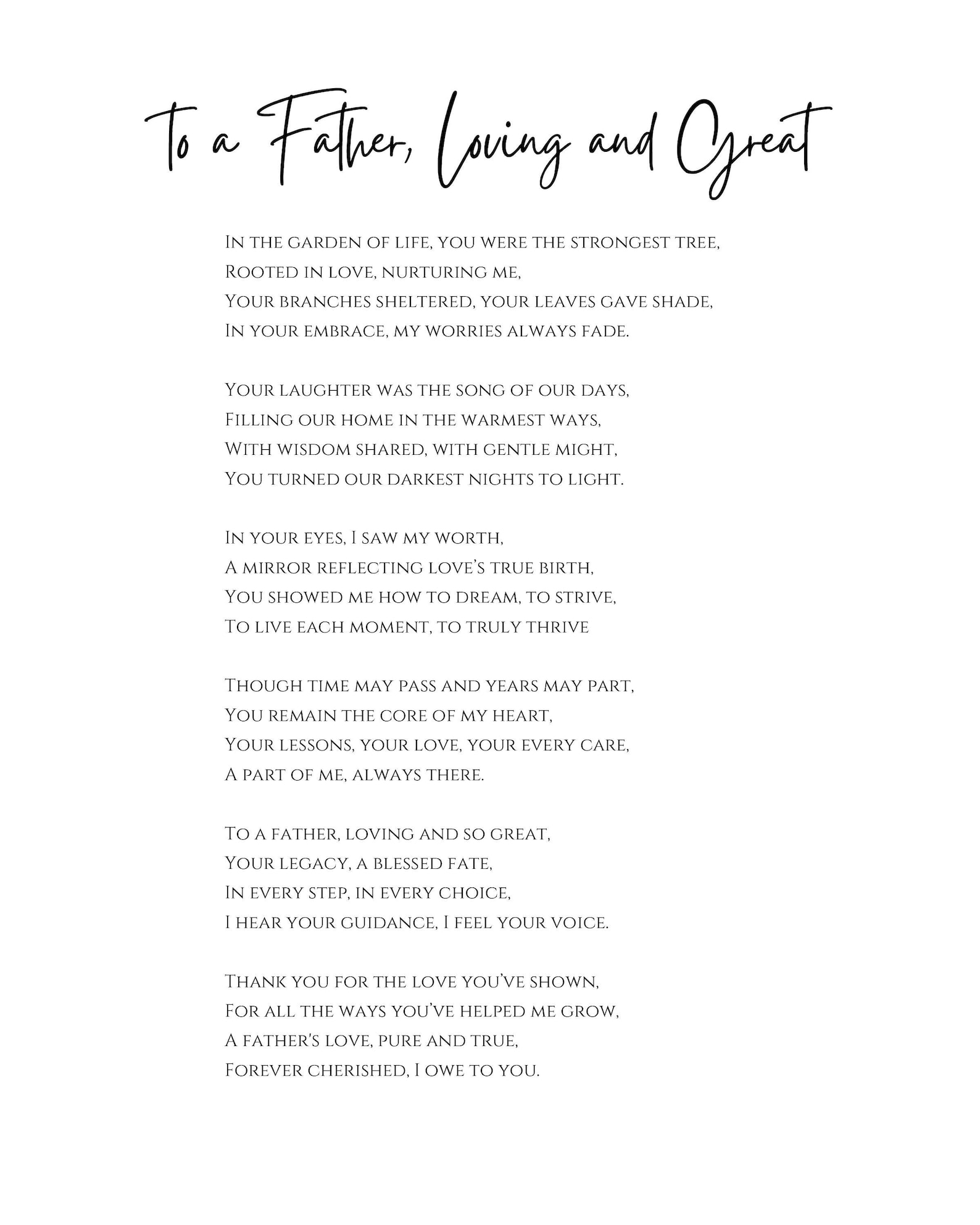 To A Father, Loving and Great Poem ( A Poem for My Father) | Father's ...