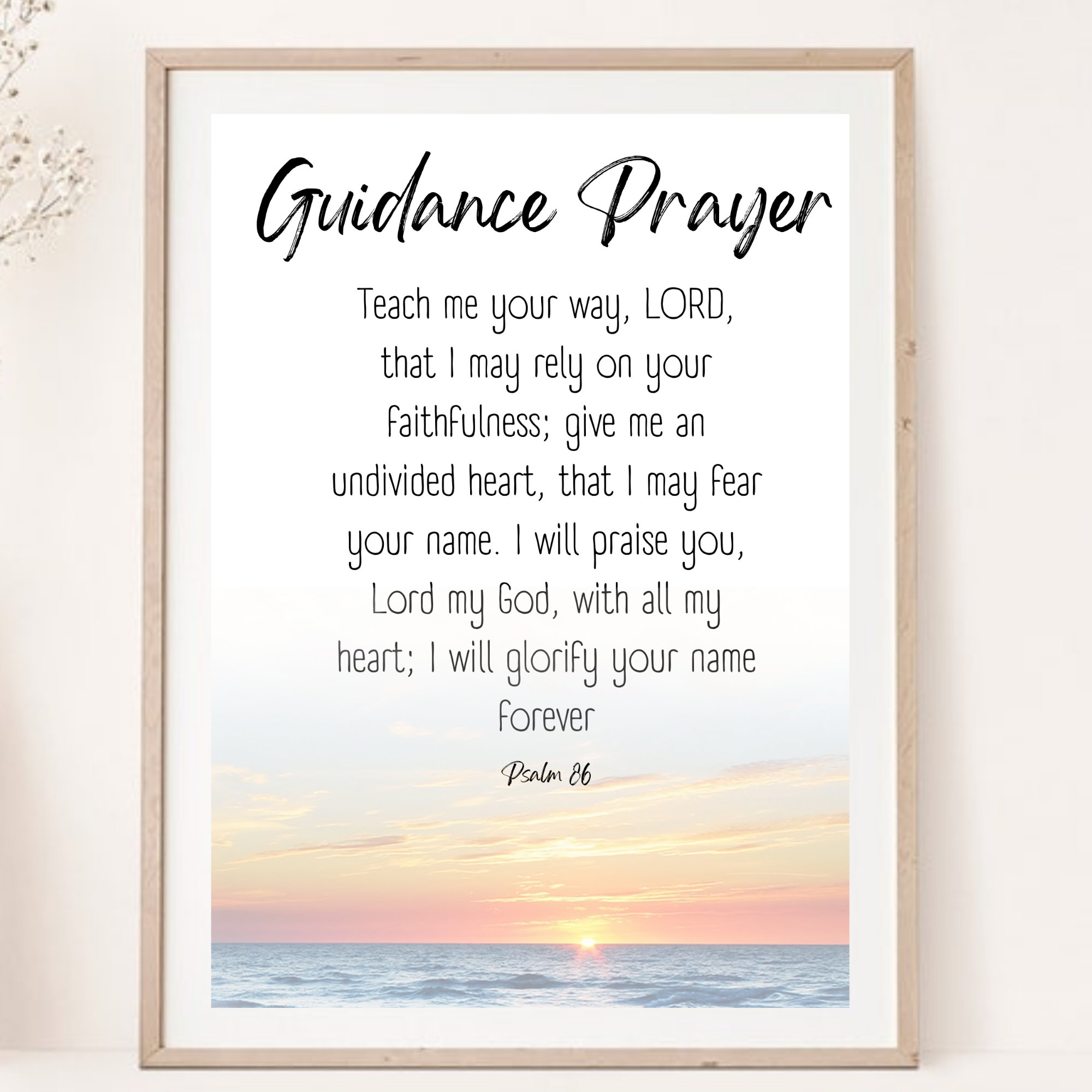 Guidance Prayer Psalm 86 Printable| Bible Verse Christian Psalm Print ...