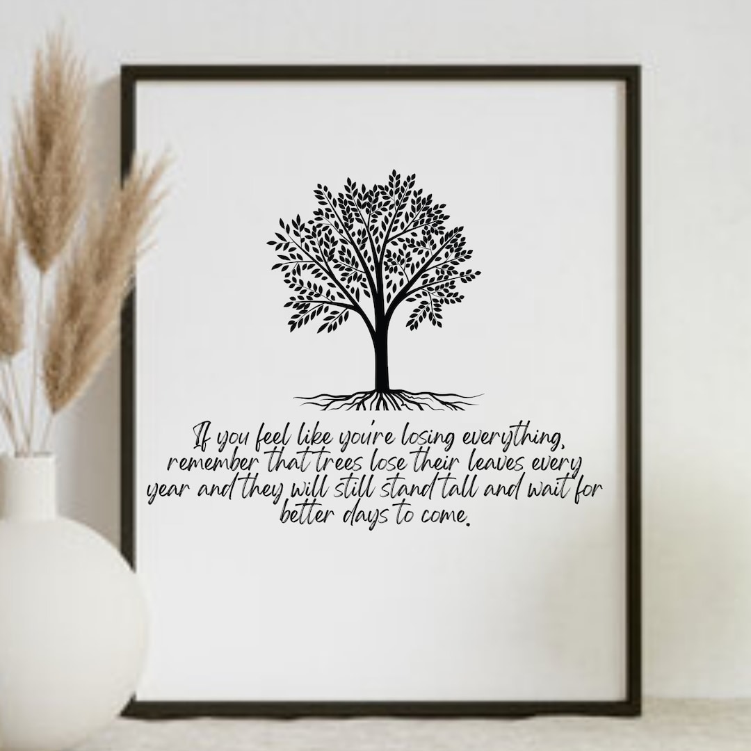 Stand Strong Like a Tree Printable, Motivational Quotes, Printable Wall ...