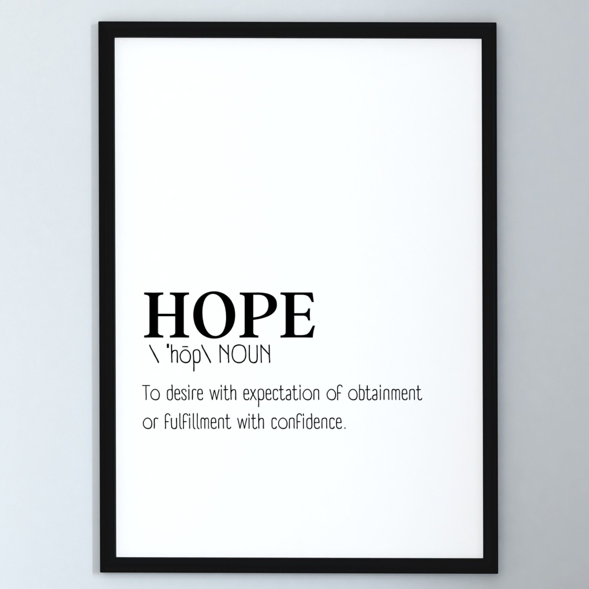 Hope Definition| Hope Art Modern Print Minimalism| Hope Print ...