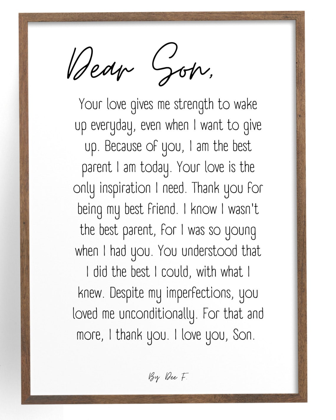 Dear Son Poem| Mother Son Quotes Prints, Son Poem, Son Prayer, Mom Life ...