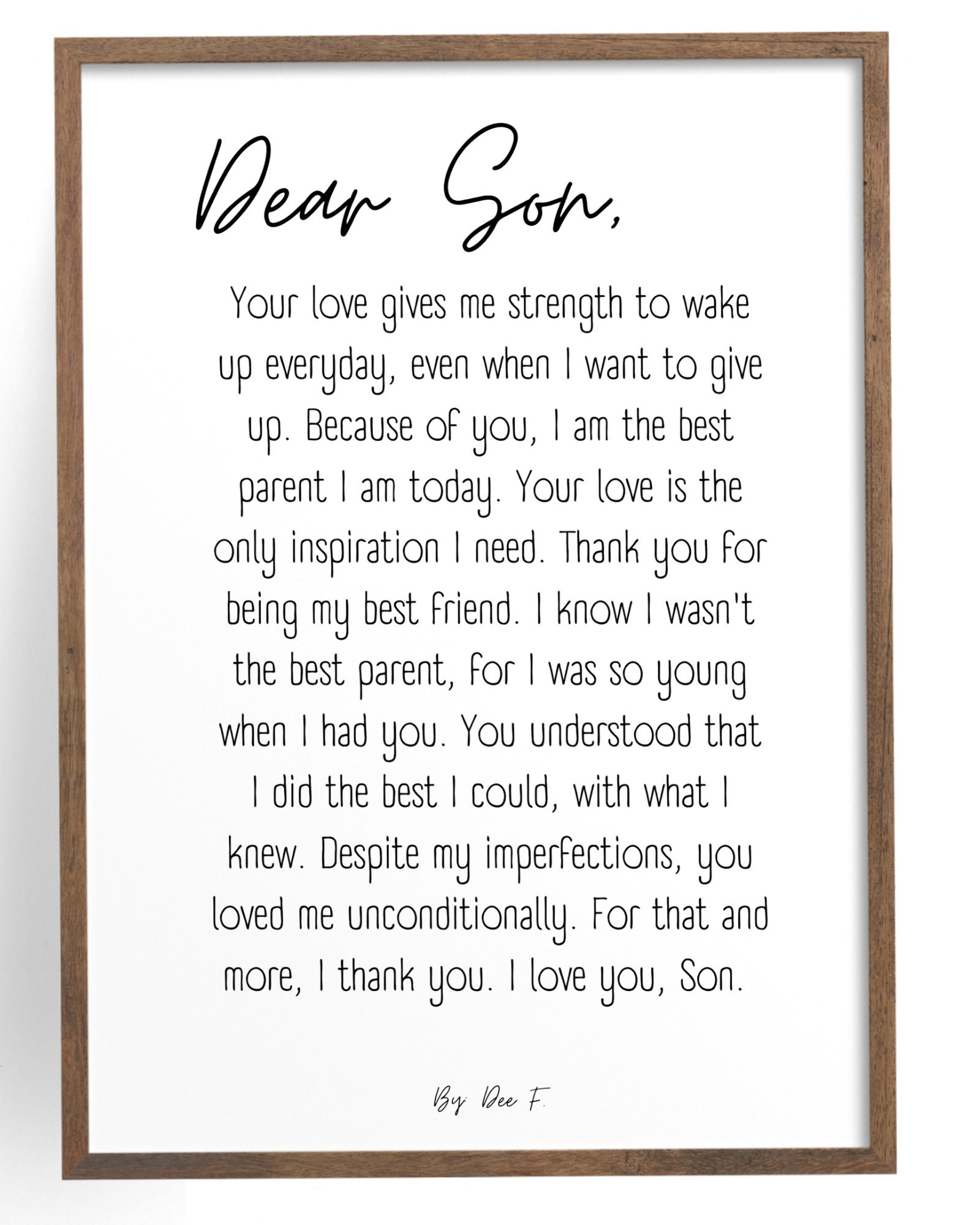 Dear Son Poem| Mother Son Quotes Prints, Son Poem, Son Prayer, Mom Life ...
