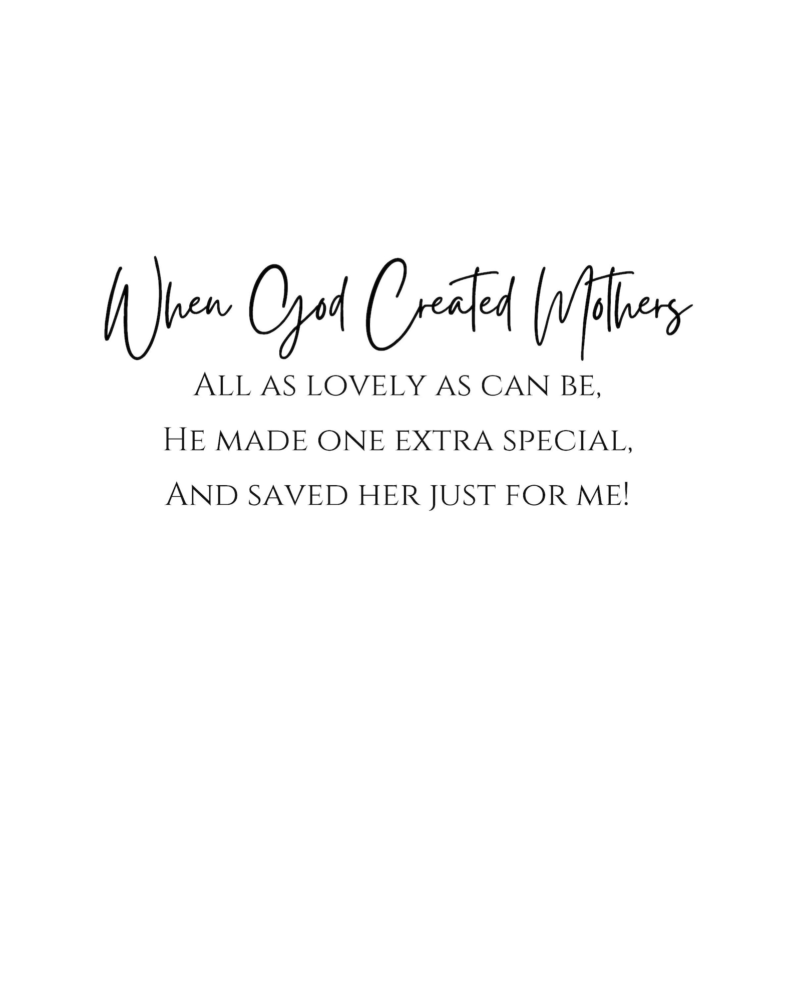 When God Created Mothers, Mother's Day Poem, Prayer for Mom, Poem for ...