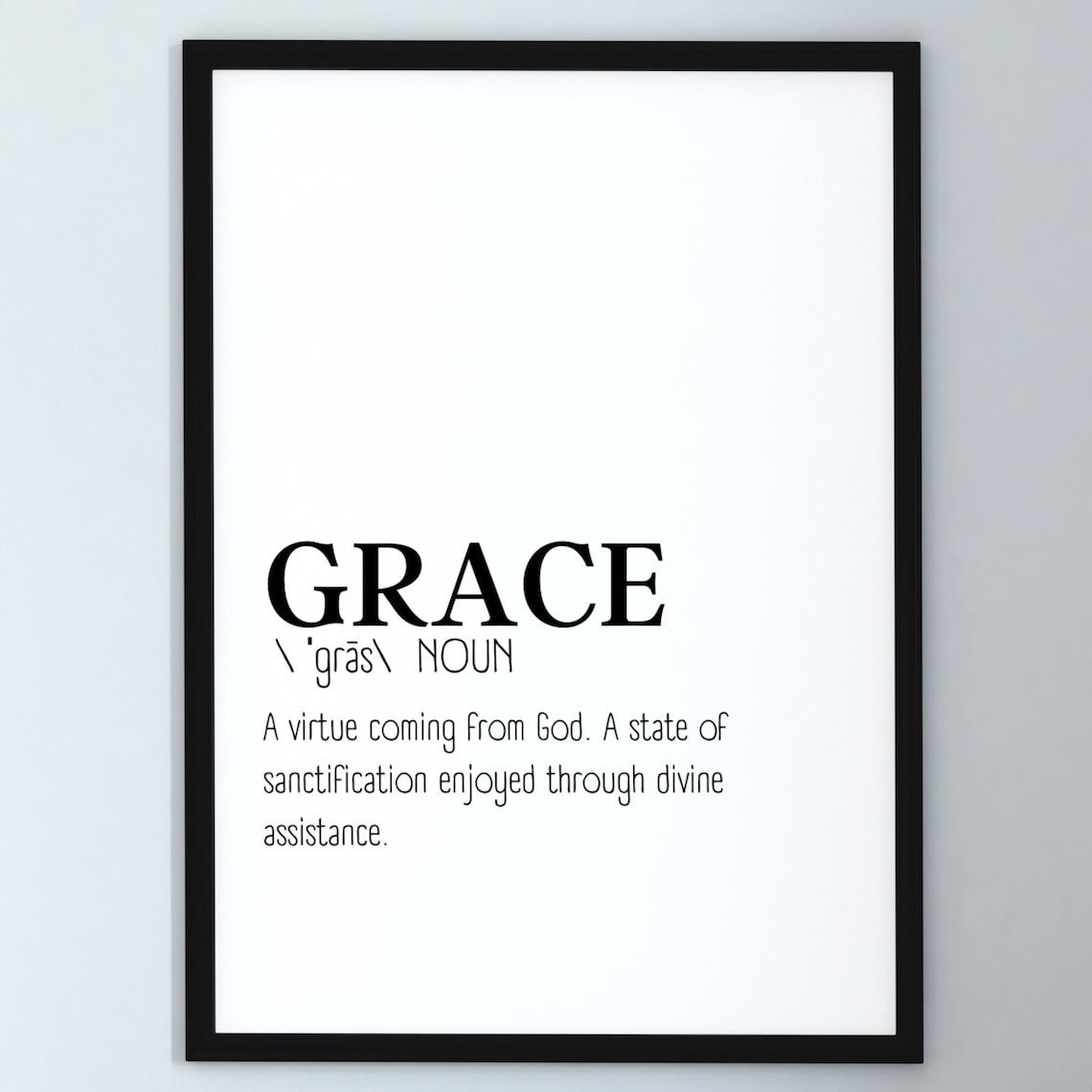 Grace Definition| Grace Art Modern Print Minimalism| Grace Print ...