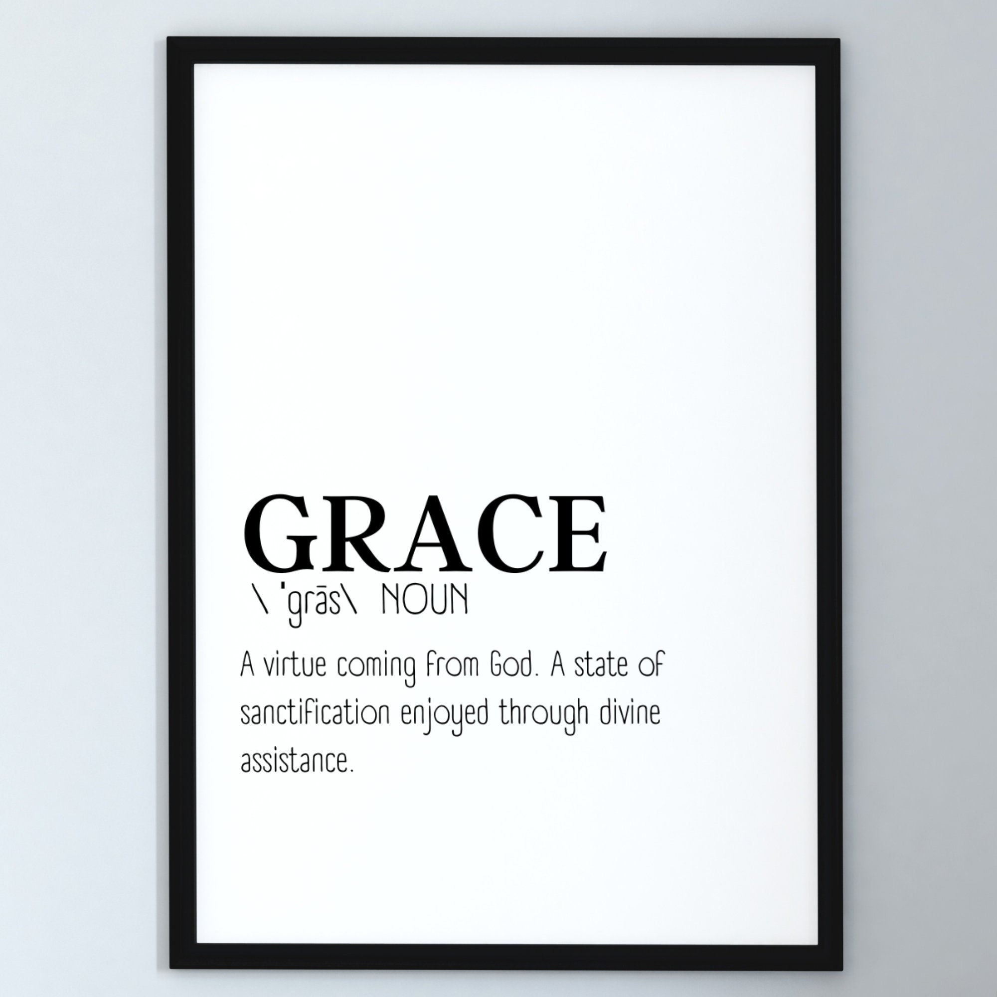 Grace Definition| Grace Art Modern Print Minimalism| Grace Print ...