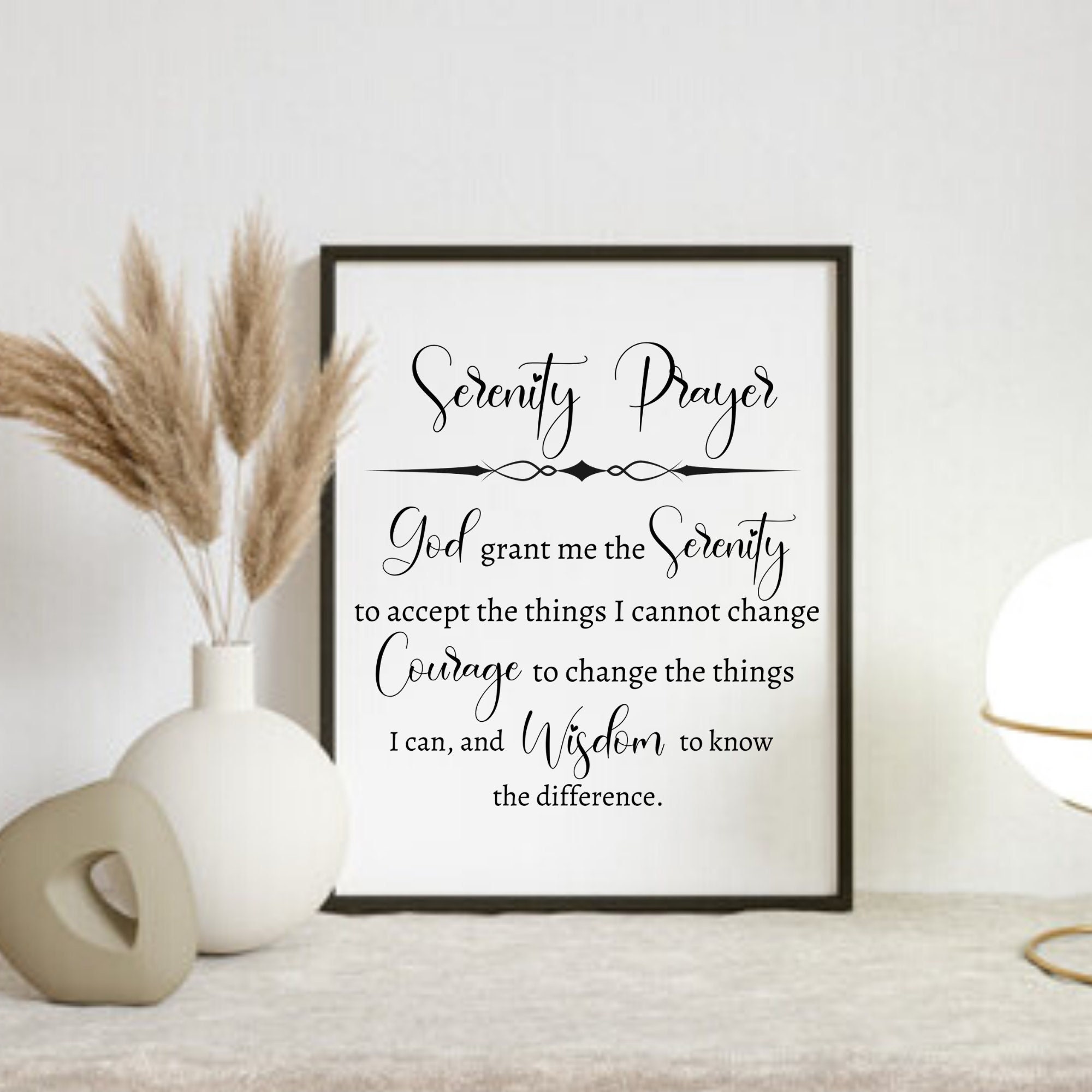 Serenity Prayer Wall Decor Printable- Bible Verse Wall Art, Christian ...