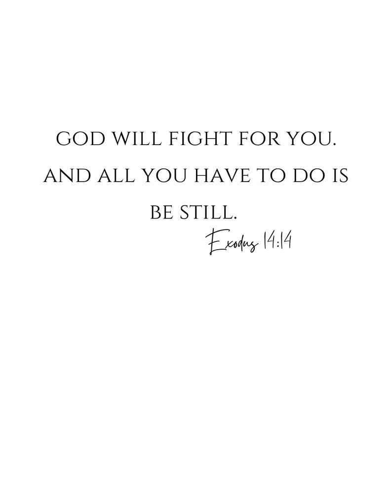 The Lord Will Fight for You- Exodus 14 14| Bible Verse Wall Art Print ...