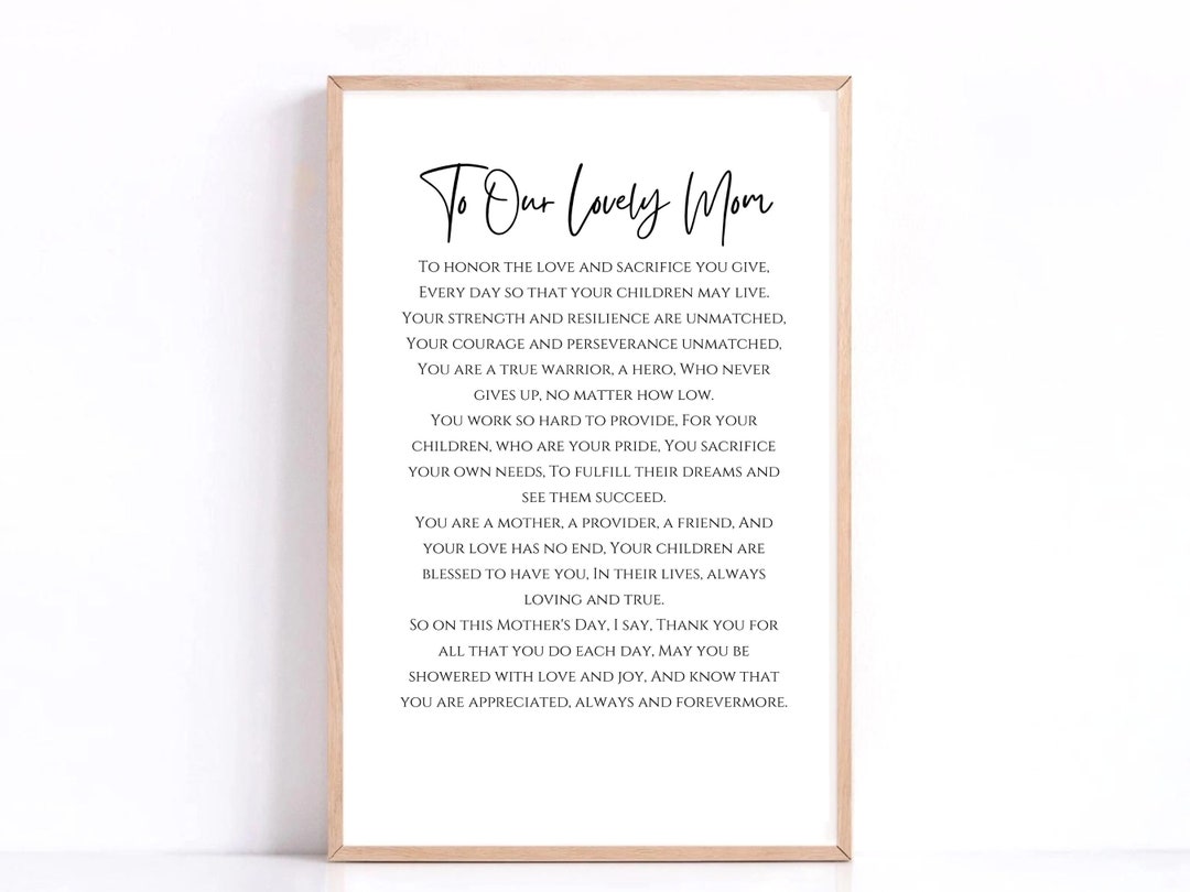 Unwavering Love: A Poem for Single Mothers on Mother's Day, From Their ...