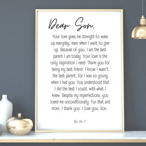 Dear Son Poem| Mother Son Quotes Prints, Son Poem, Son Prayer, Mom Life ...