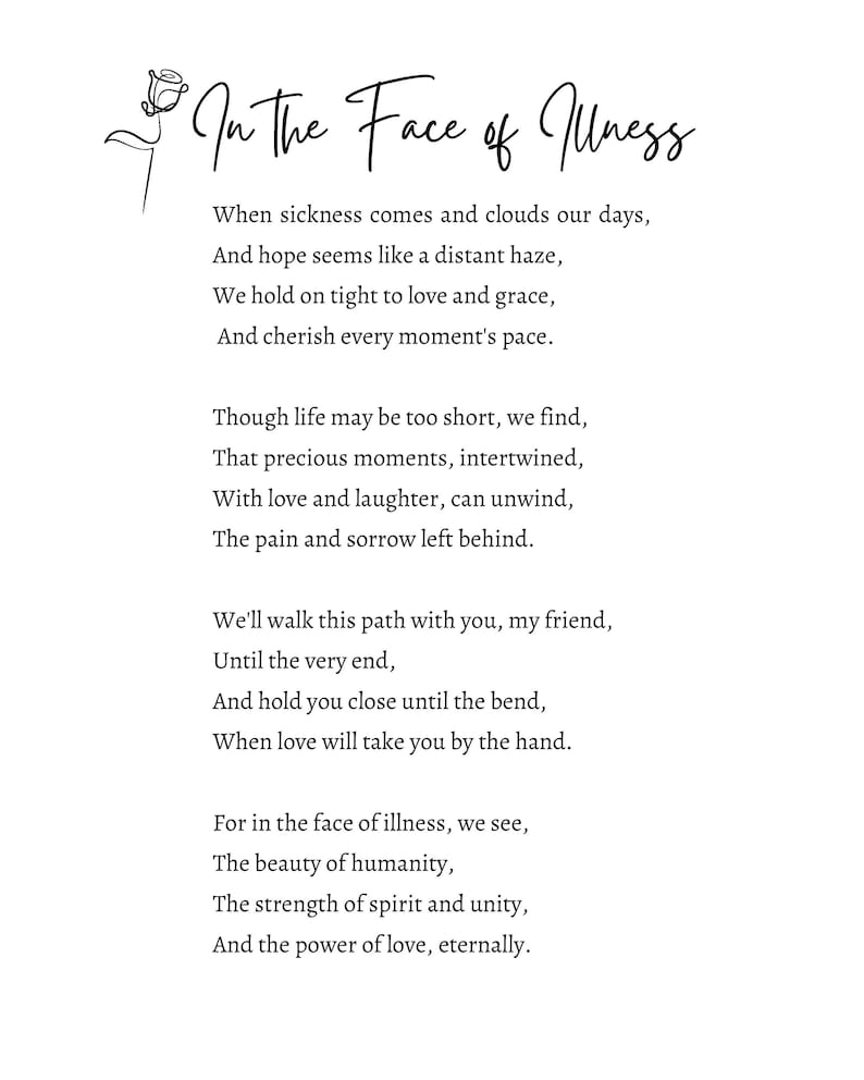 Poem of Hope and Courage, Prayer for Sickness Illness, Healing Prayer ...